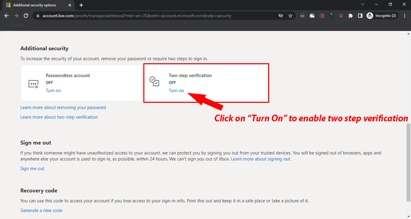 Hotmail/Outlook.com account settings for third-party app login