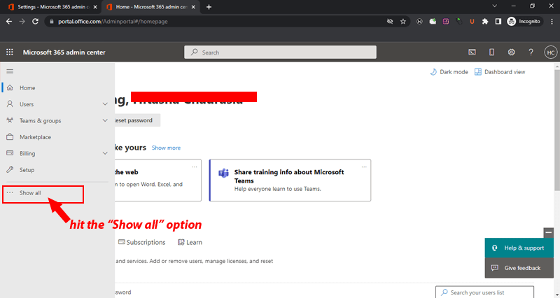 Microsoft Office 365 account settings for third party apps login